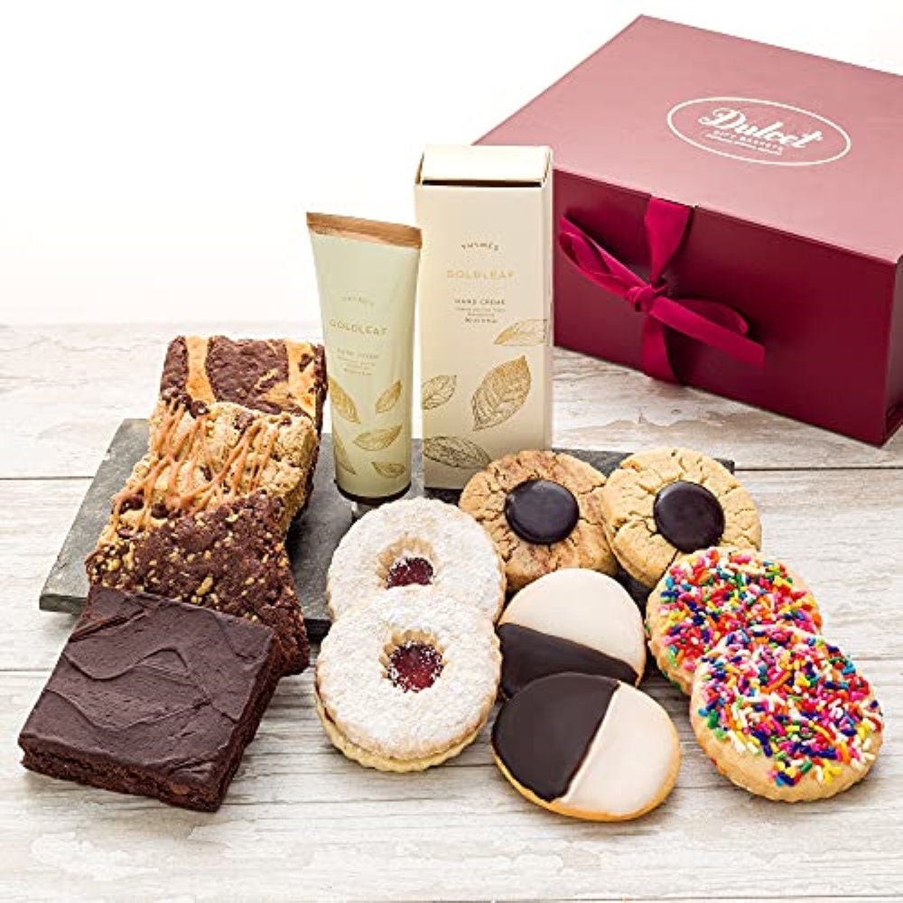 Gourmet Bakery Assortment Gift Box With Luxury Gold Leaf Hand - Etsy