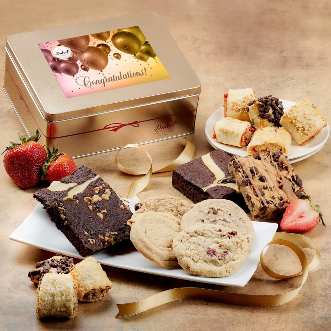Congratulations Gourmet Brownie and Cookie Snack Signature Perfect Gift ...