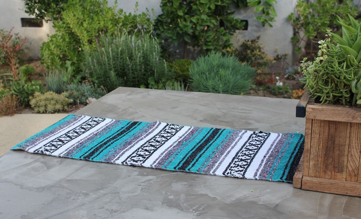Teal Mexican Blanket Table Runner for Fiesta Weddings - Etsy