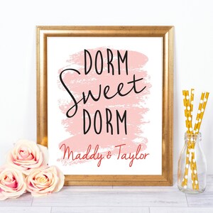 Personalized Printable for College Roommates Dorm Sweet Dorm Print ...