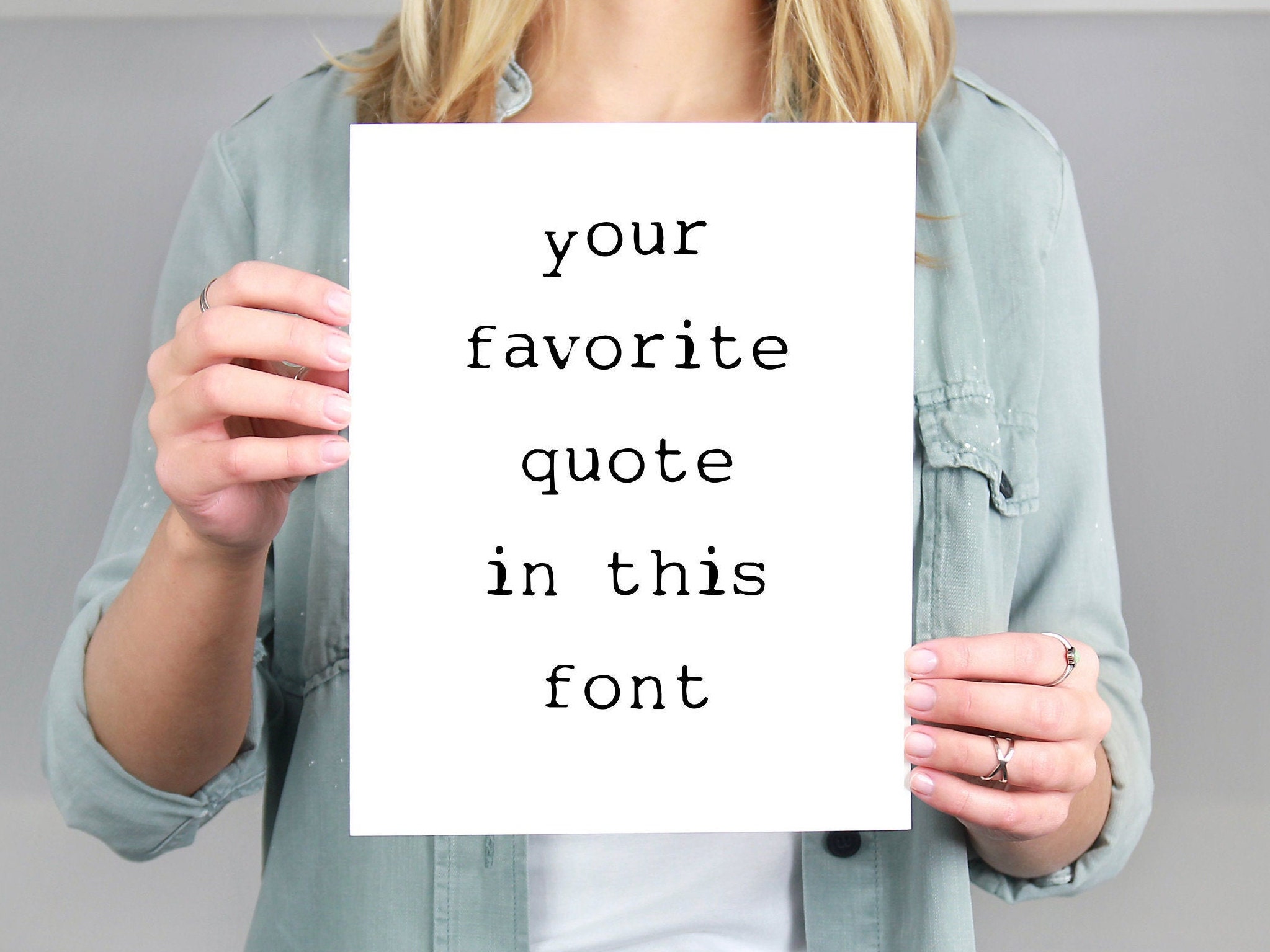 Custom Printable With Your Favorite Quote YOUR Message in - Etsy