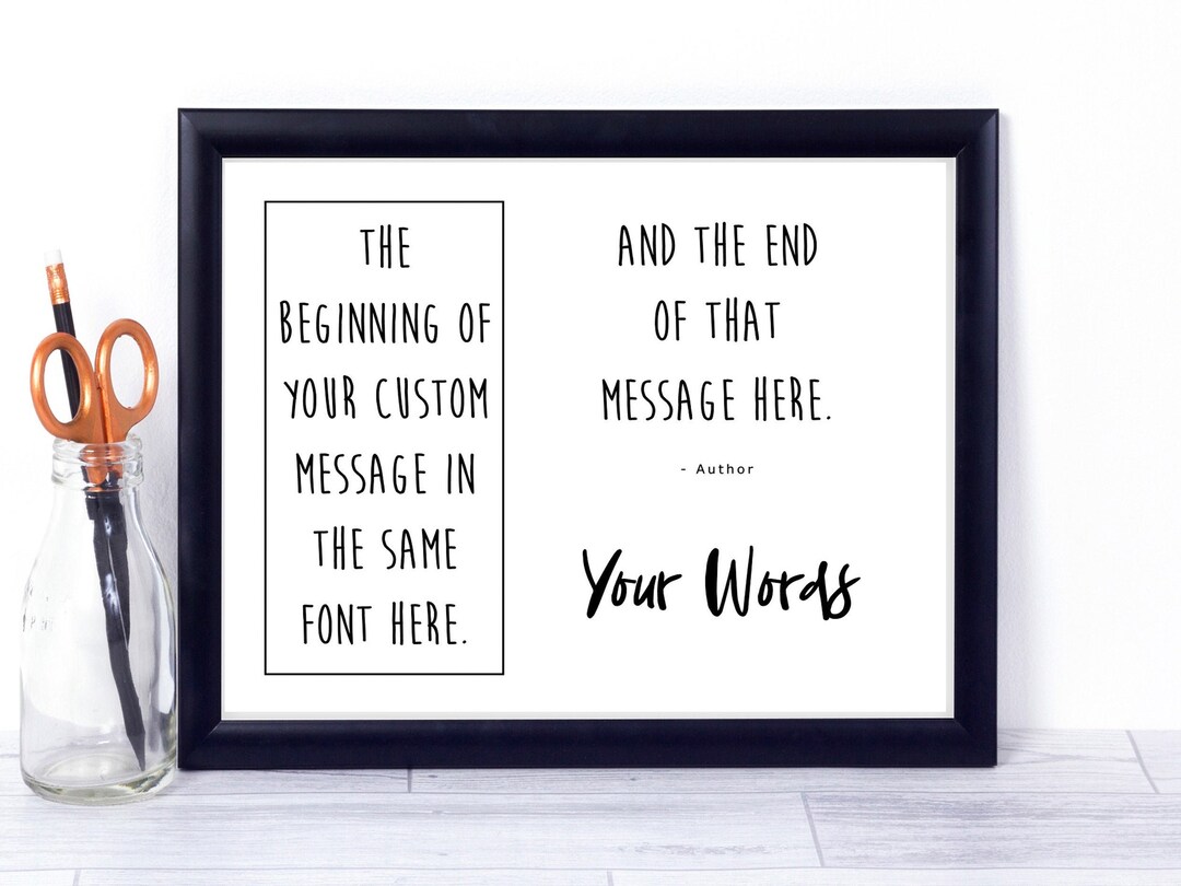 Custom Printable With YOUR Words Unique Digital Print With Your Message ...