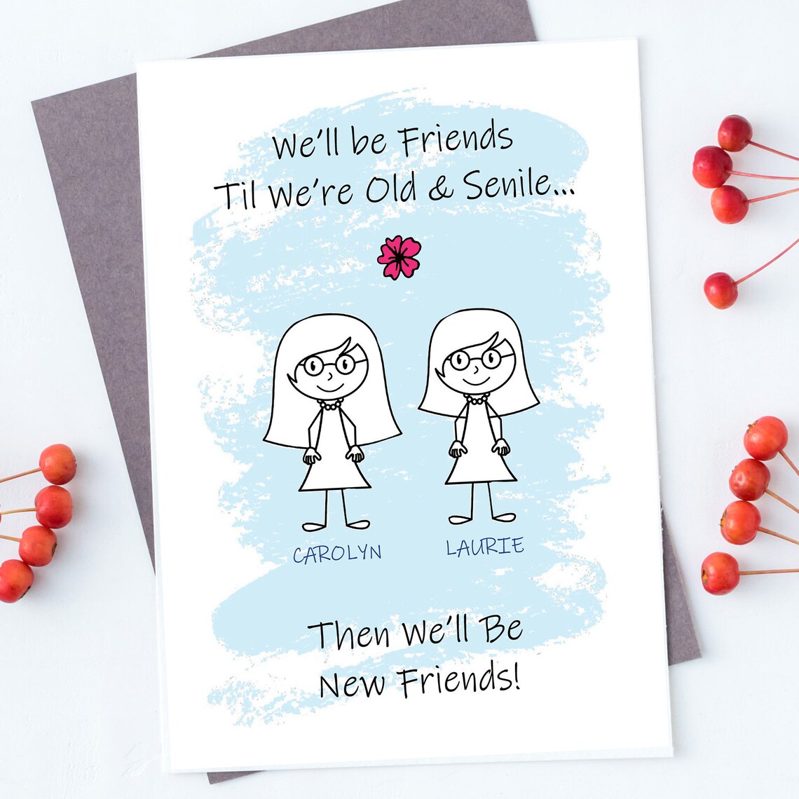 Personalized Friends Card With YOUR Names We'll Be | Etsy