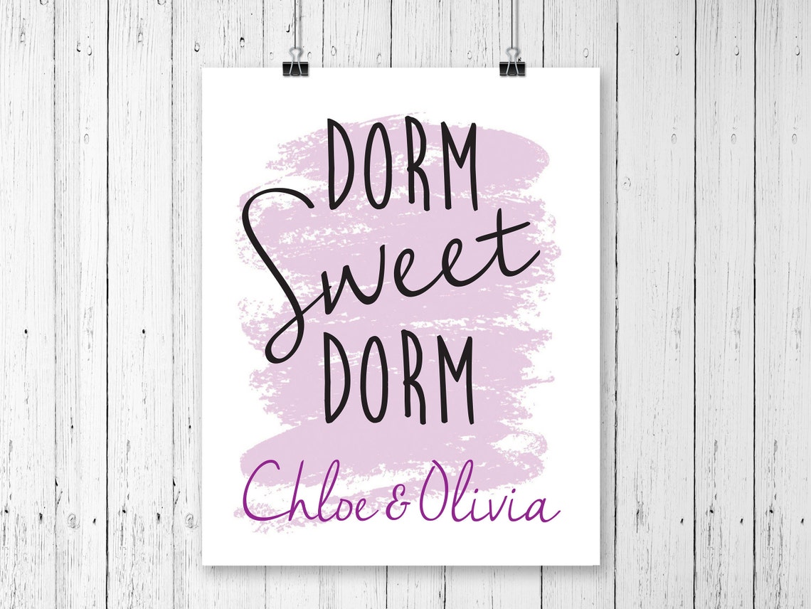 Personalized Dorm Sweet Dorm Printable With Roommate's Names Dorm Wall ...