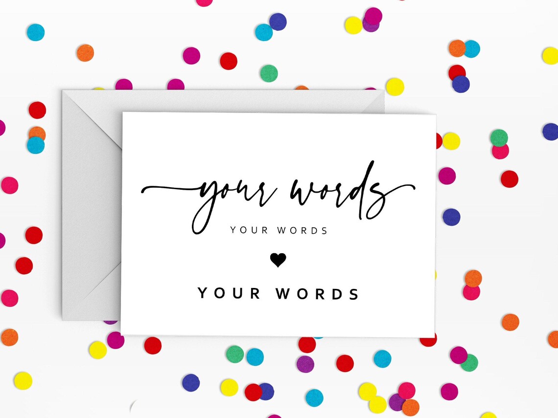 Personalized Card With Your Words Completely Custom Card - Etsy
