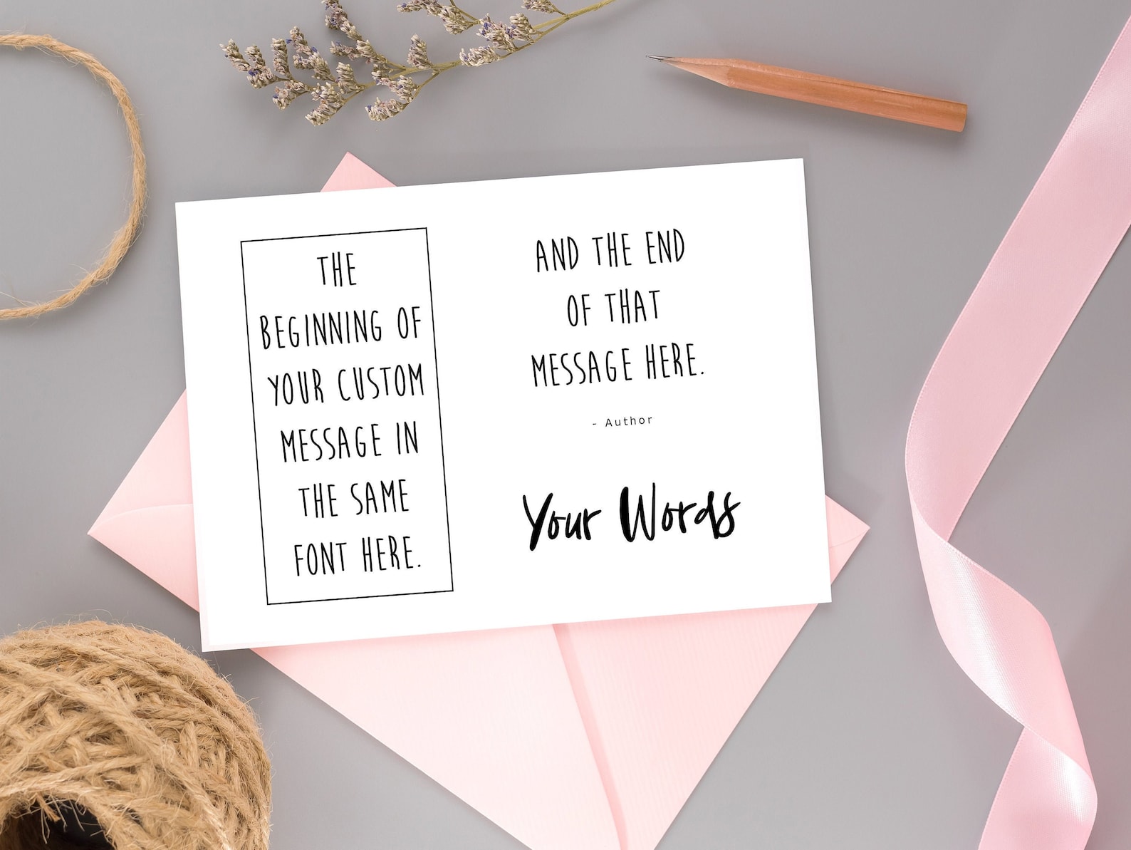 Custom Card With YOUR Message Greeting Card and A7 Envelope Card is ...