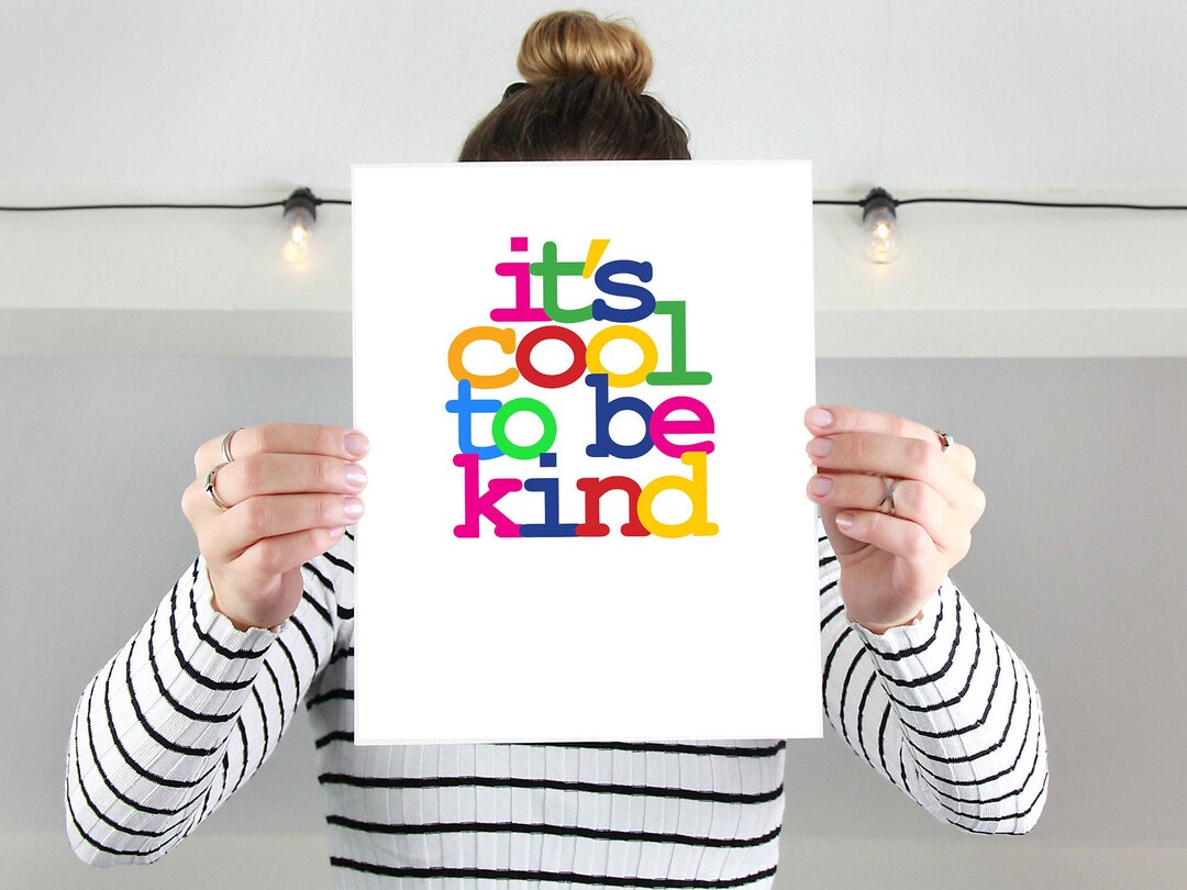 It's Cool to Be Kind Instant Printable Multi Color - Etsy