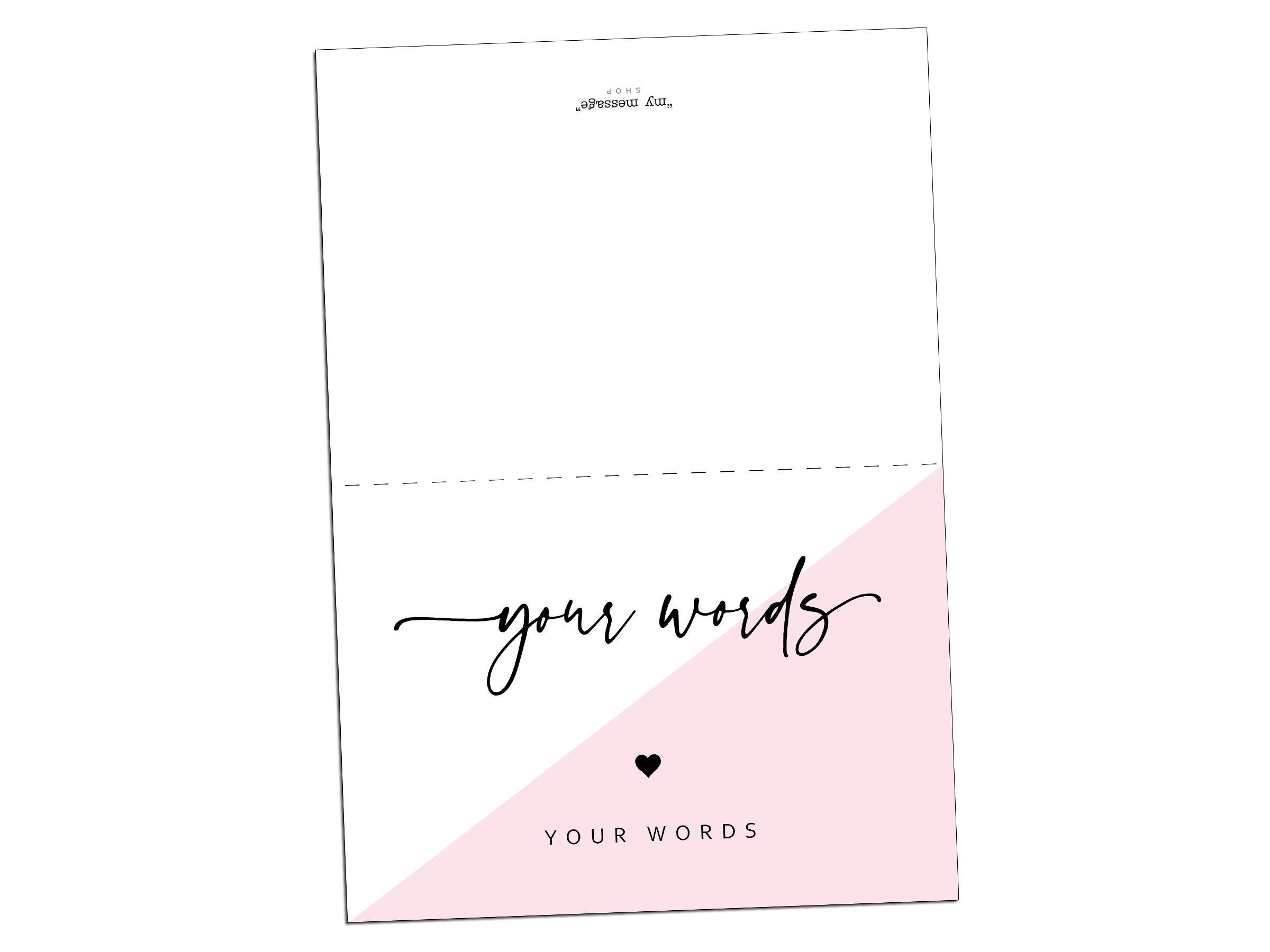 Personalized Card With Your Words Completely Custom Card - Etsy