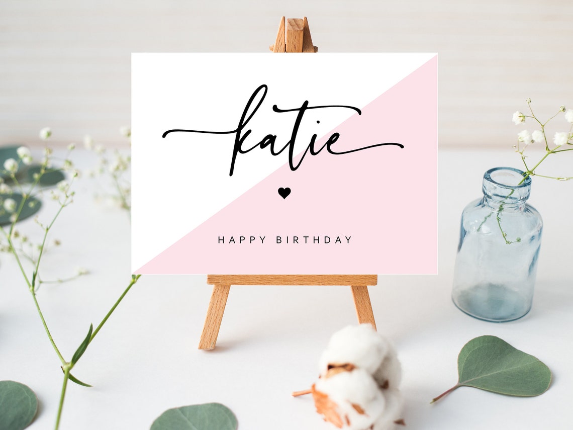 Personalized Birthday Card With Name Happy Birthday Custom - Etsy