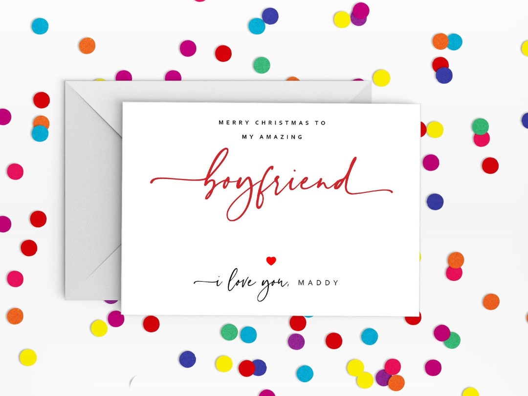 Personalized Boyfriend Christmas Card With YOUR Name Custom Christmas personalized-boyfriend-christmas-card-with-your-name-custom-christmas