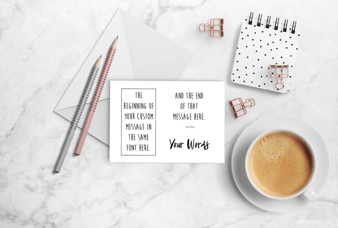 Custom Card With YOUR Message Greeting Card and A7 Envelope Card is ...