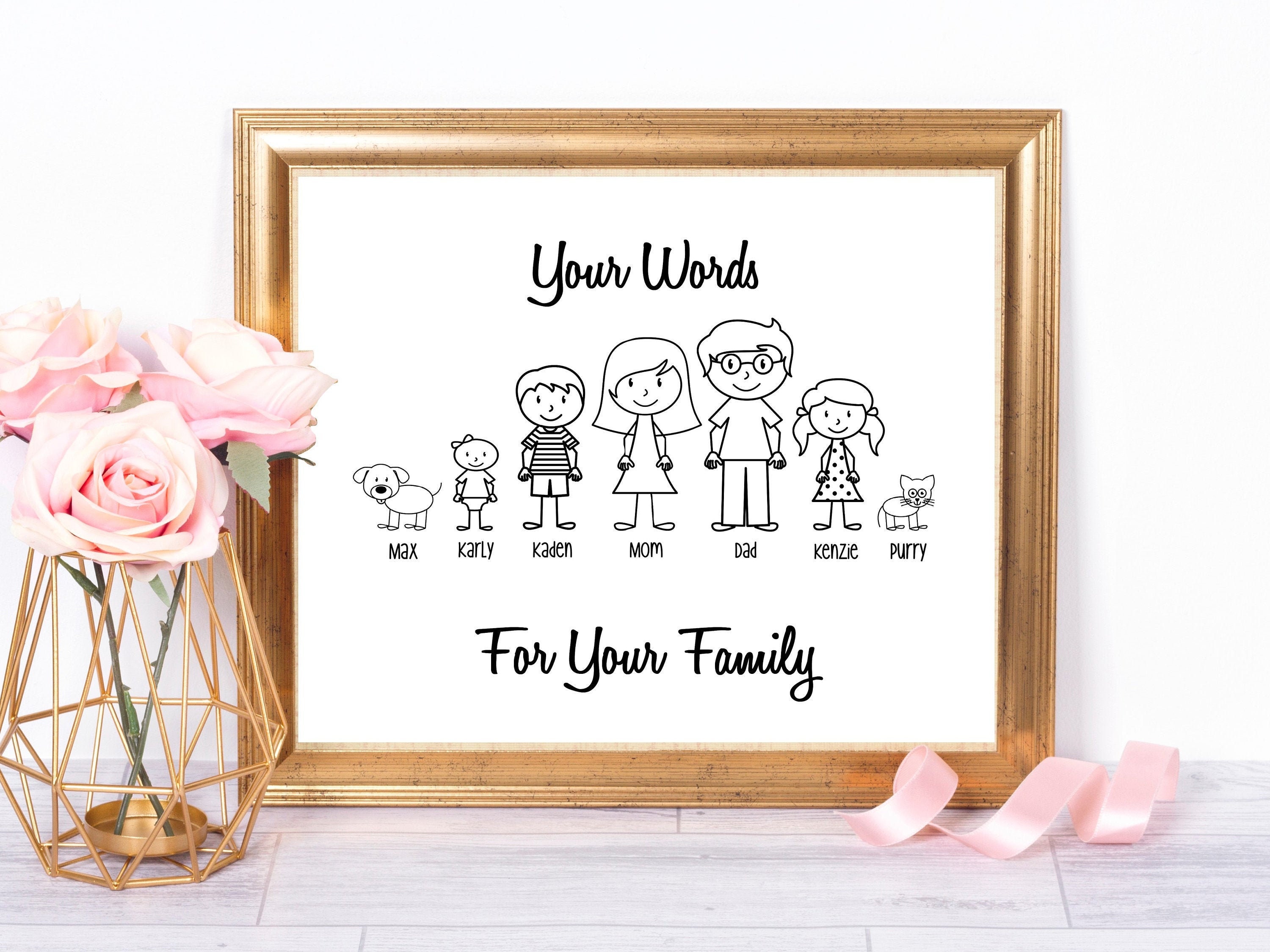 Custom Printable With YOUR Message, Images and Names of Your Family ...