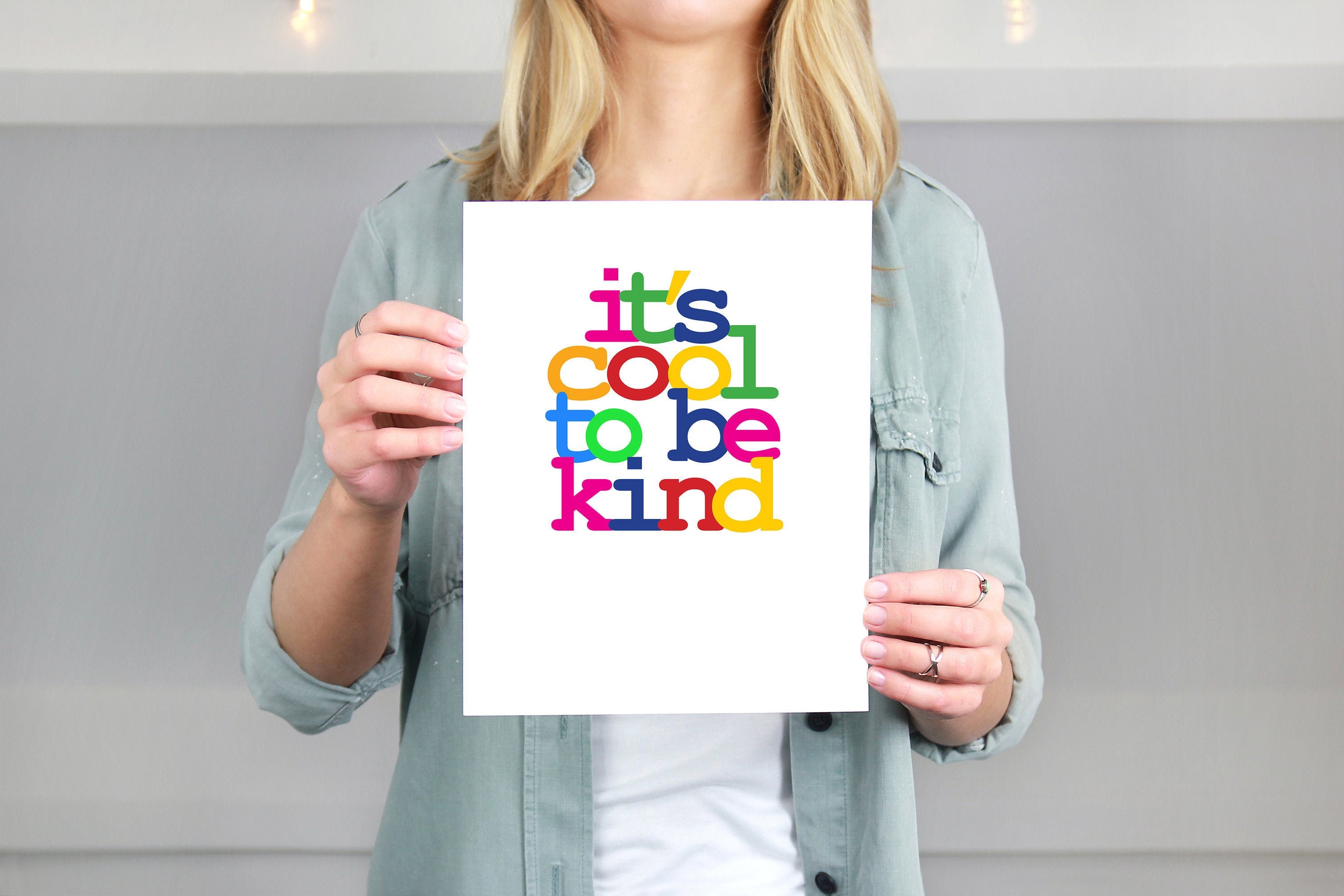 It's Cool to Be Kind Instant Printable Multi Color - Etsy