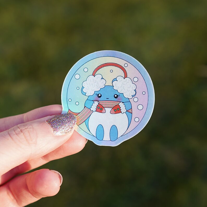 Cold Winter Marill Pokemon Holographic Sticker Vinyl Sticker - Etsy