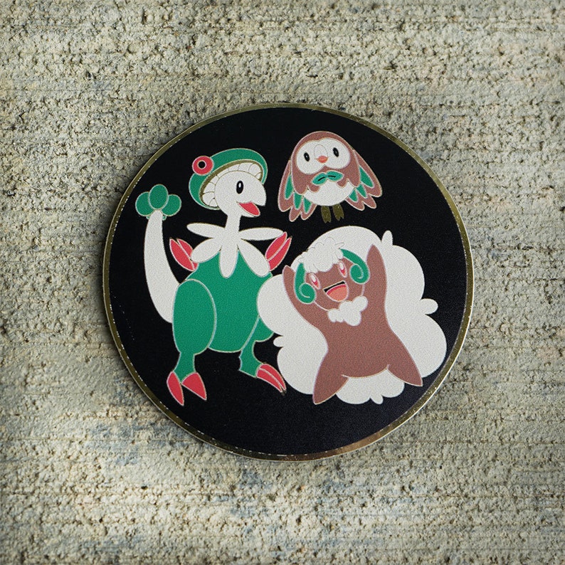 Gold UV Printed Grass Pokemon Trio Metallic Sticker- Breloom ...