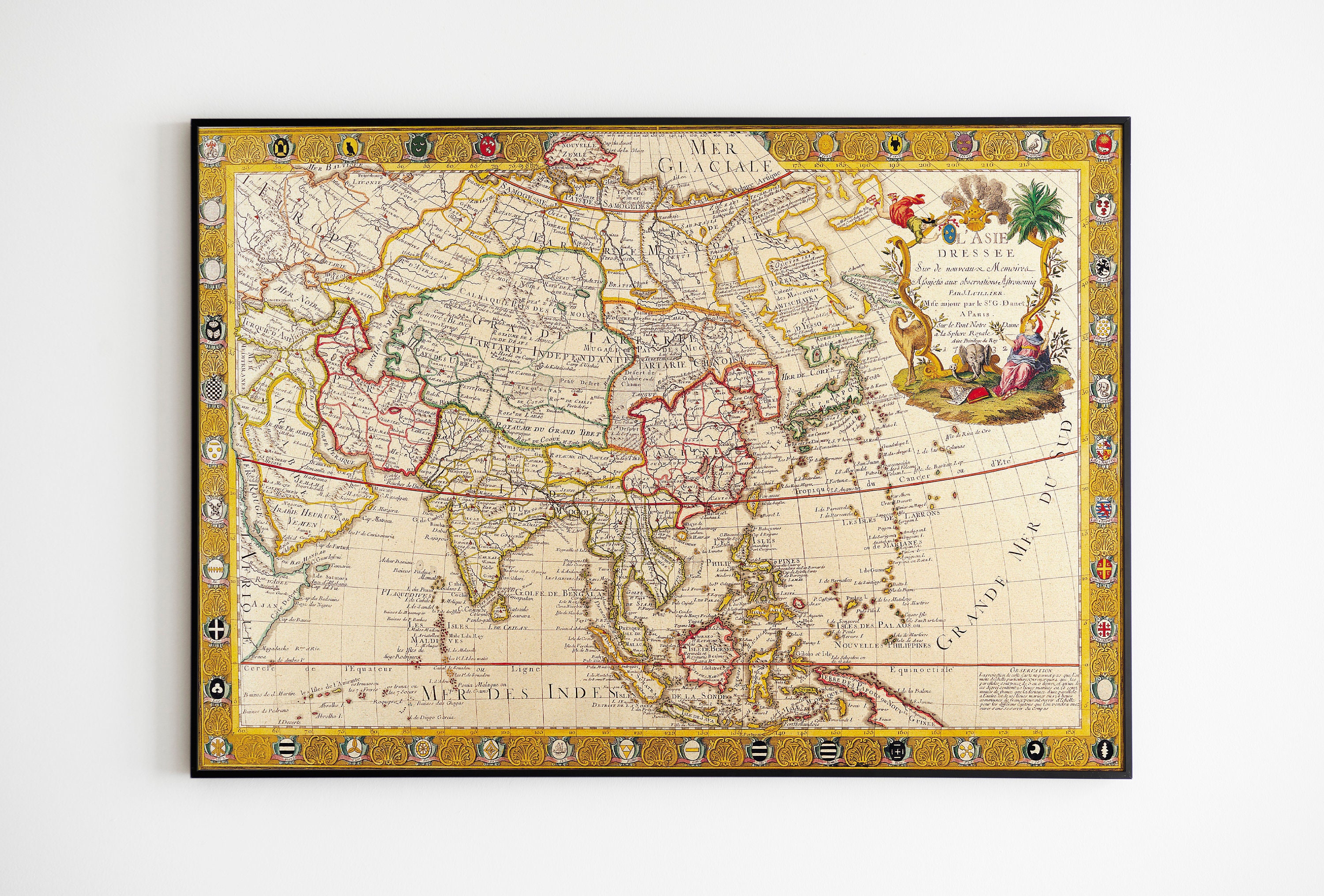 Set of 12, Maps of Asia Printable, Asia Wall Art, Asia Illustrated Maps ...