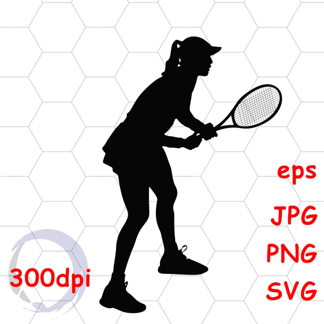Female Tennis Player SVG File EPS PNG Digital Svg File - Etsy