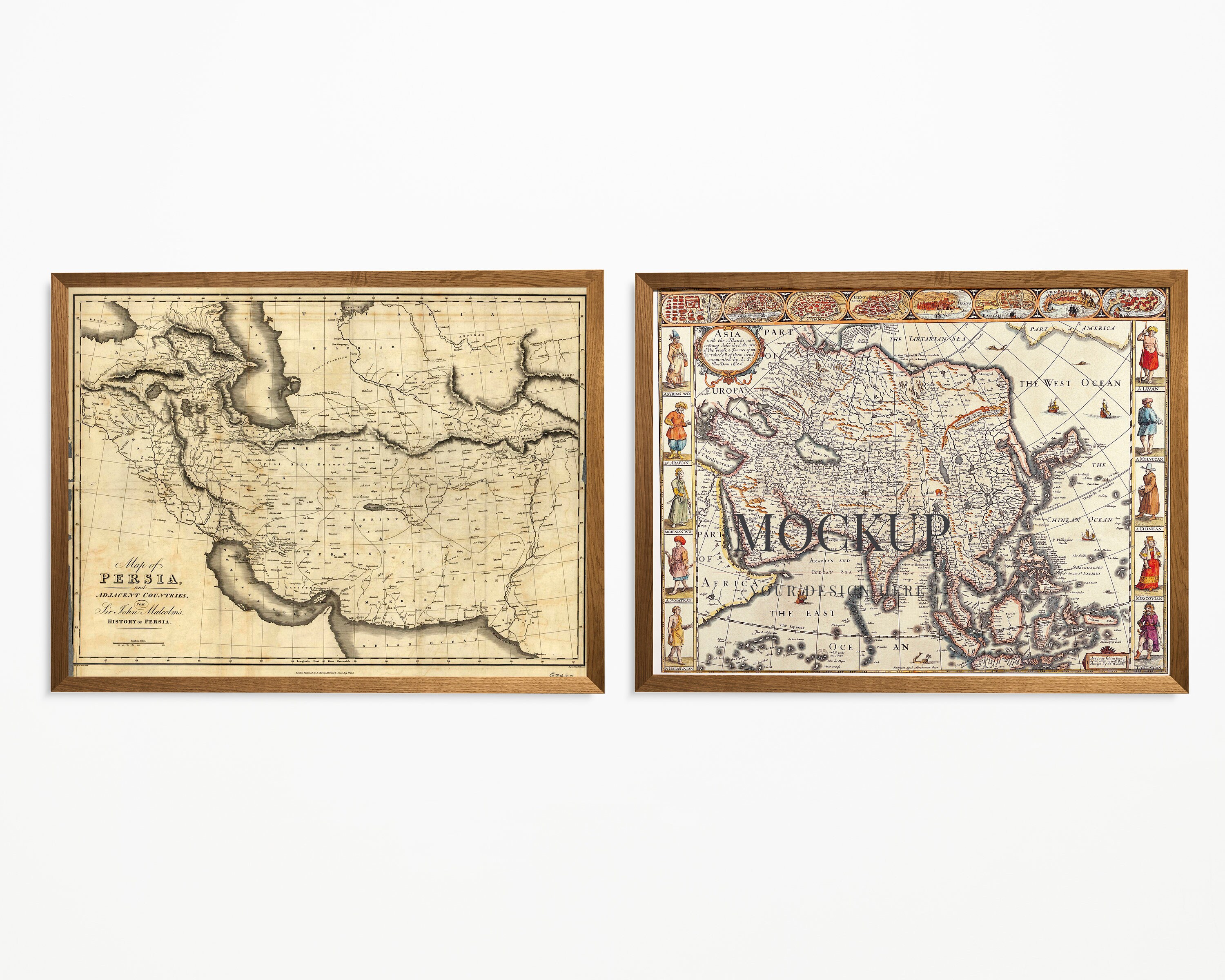 Set of 12, Maps of Asia Printable, Asia Wall Art, Asia Illustrated Maps ...