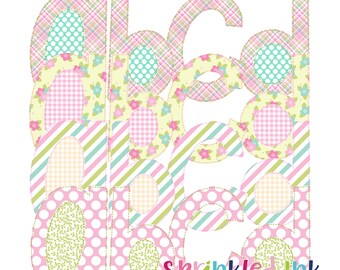 Watercolor PNG Madras Faux Applique Alpha Set Digital Download | Etsy