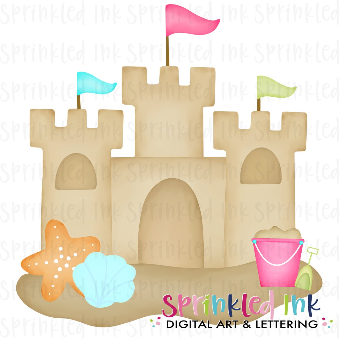 Watercolor PNG Girls Sandcastle Download File - Etsy
