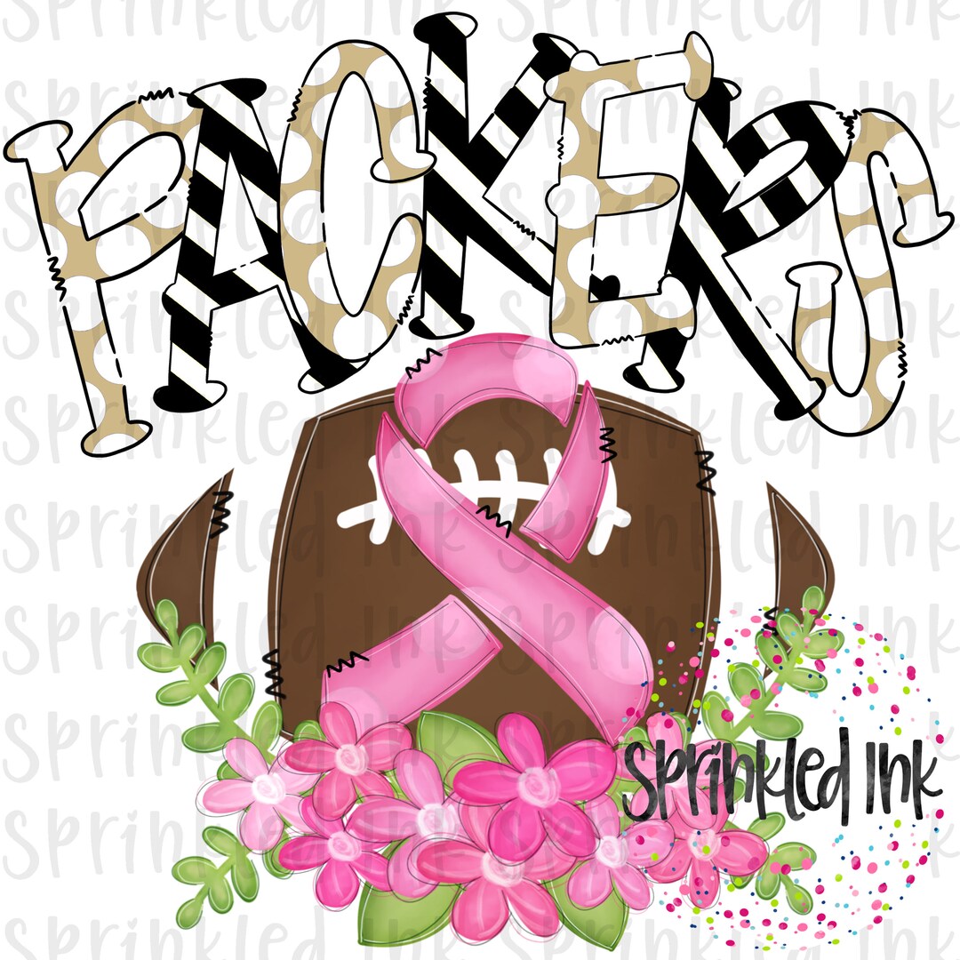 Watercolor PNG Packers Breast Cancer Awareness Football - Etsy
