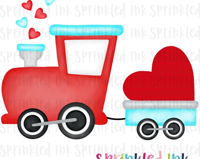Watercolor PNG Valentine Heart Train Download File - Etsy