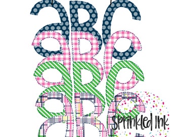 Watercolor PNG Madras Faux Applique Alpha Set Digital Download | Etsy