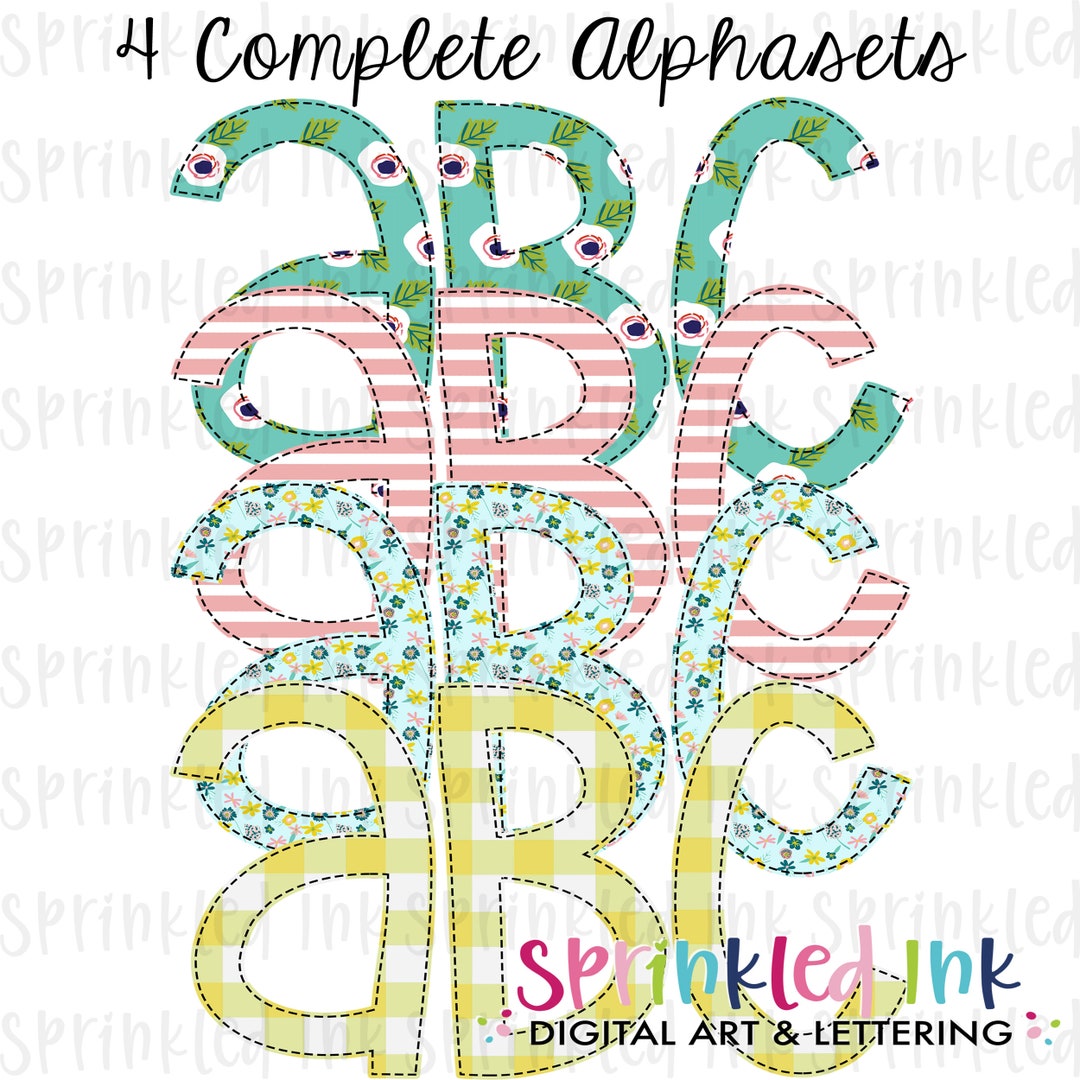 Watercolor PNG Garden Party Faux Applique Alpha Set Digital - Etsy