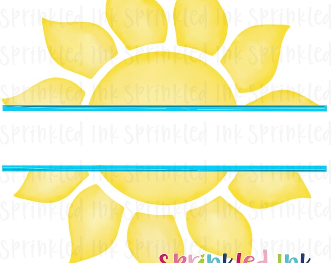 Watercolor PNG Split Name Plate Sun Download File - Etsy