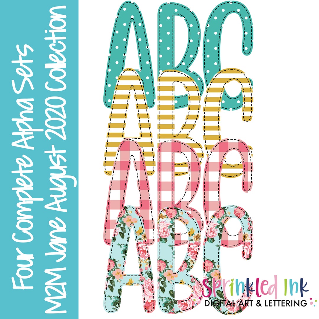 Watercolor PNG Fall M2M Jane August 2020 Faux Applique Alpha Set ...