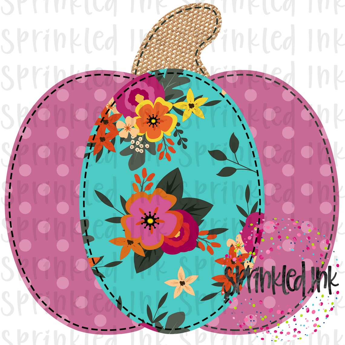 Watercolor PNG Faux Applique Fall Floral M2M Matilda Jane - Etsy