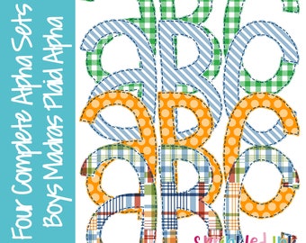 Watercolor PNG Pink Madras Faux Applique Alpha Set Digital | Etsy