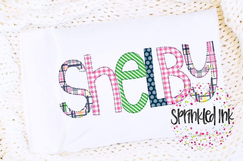 Watercolor PNG Pink Madras Faux Applique Alpha Set Digital - Etsy