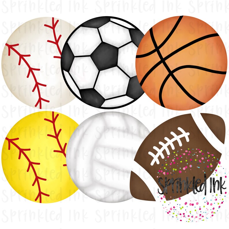 Watercolor PNG Sport Ball Set Digital Download File - Etsy