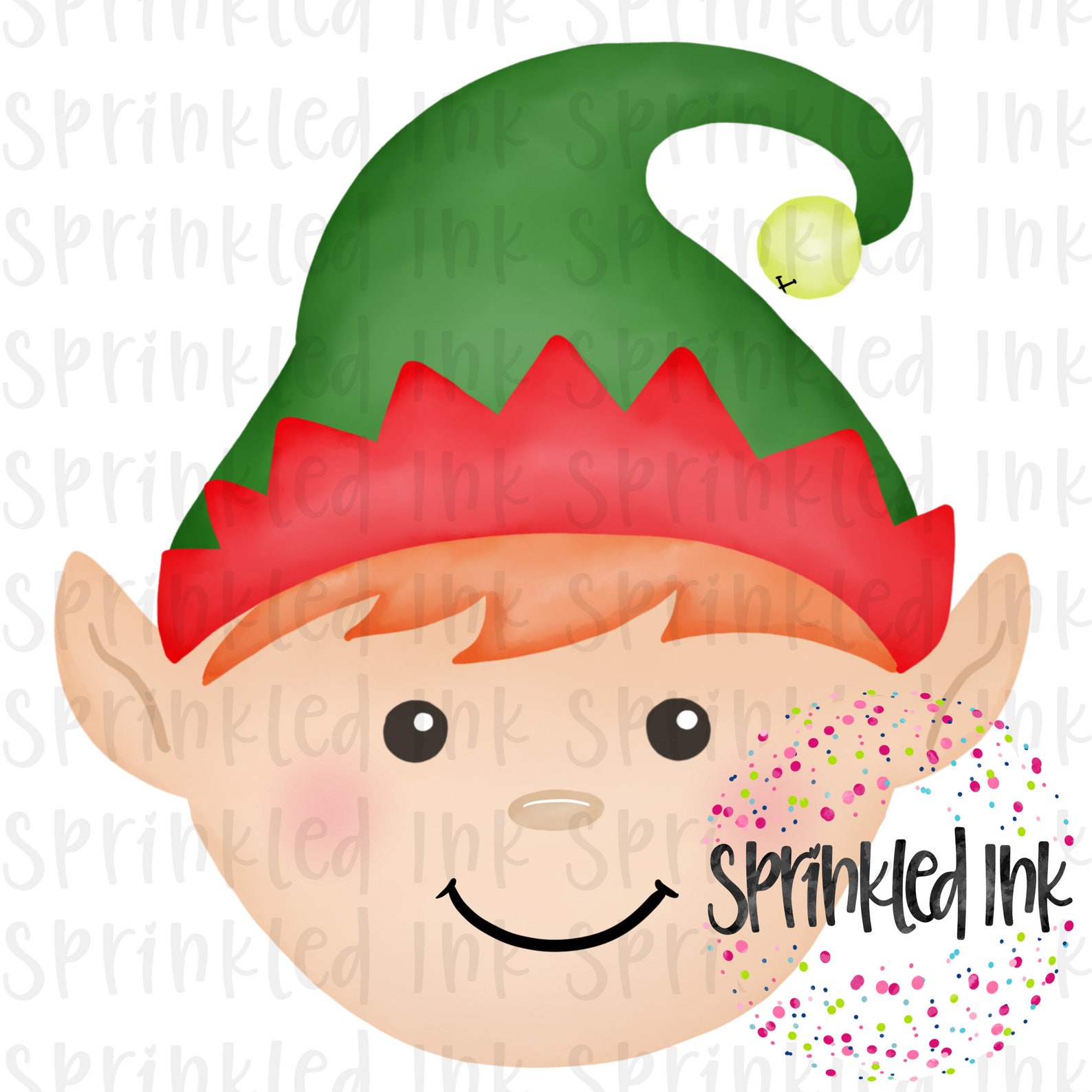 Watercolor PNG Elf Boy With Red Hair Download File | Etsy