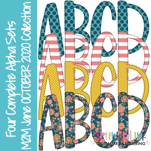 Watercolor PNG Fall M2M Jane August 2020 Faux Applique Alpha - Etsy