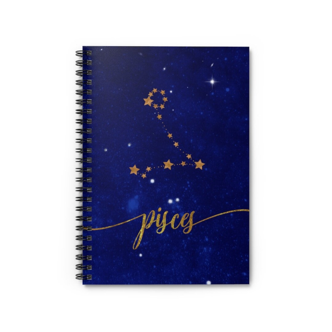Pisces Constellation Zodiac Spiral Notebook - Ruled Line - Etsy