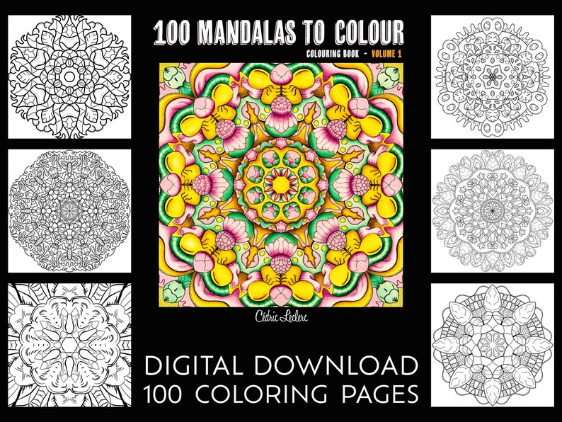 Mandala Coloring Pages: Adult Coloring Book 100 Mandalas to Color by ...