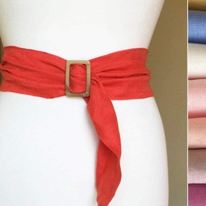 Natural Linen Belt Extra Wide Sash Belt Linen Fashion Dress - Etsy