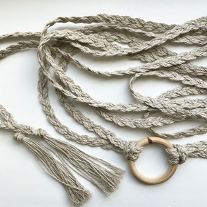 LINEN Uncolored 98"-165"/250-420cm Medieval Viking Belt Tie Knotted ...