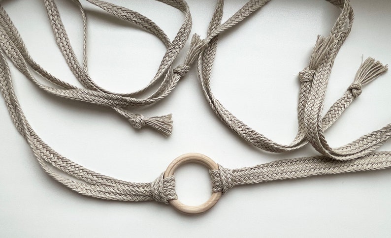 Natural Linen Extra Long Woven Belt Tie Knotted Medieval Dress - Etsy
