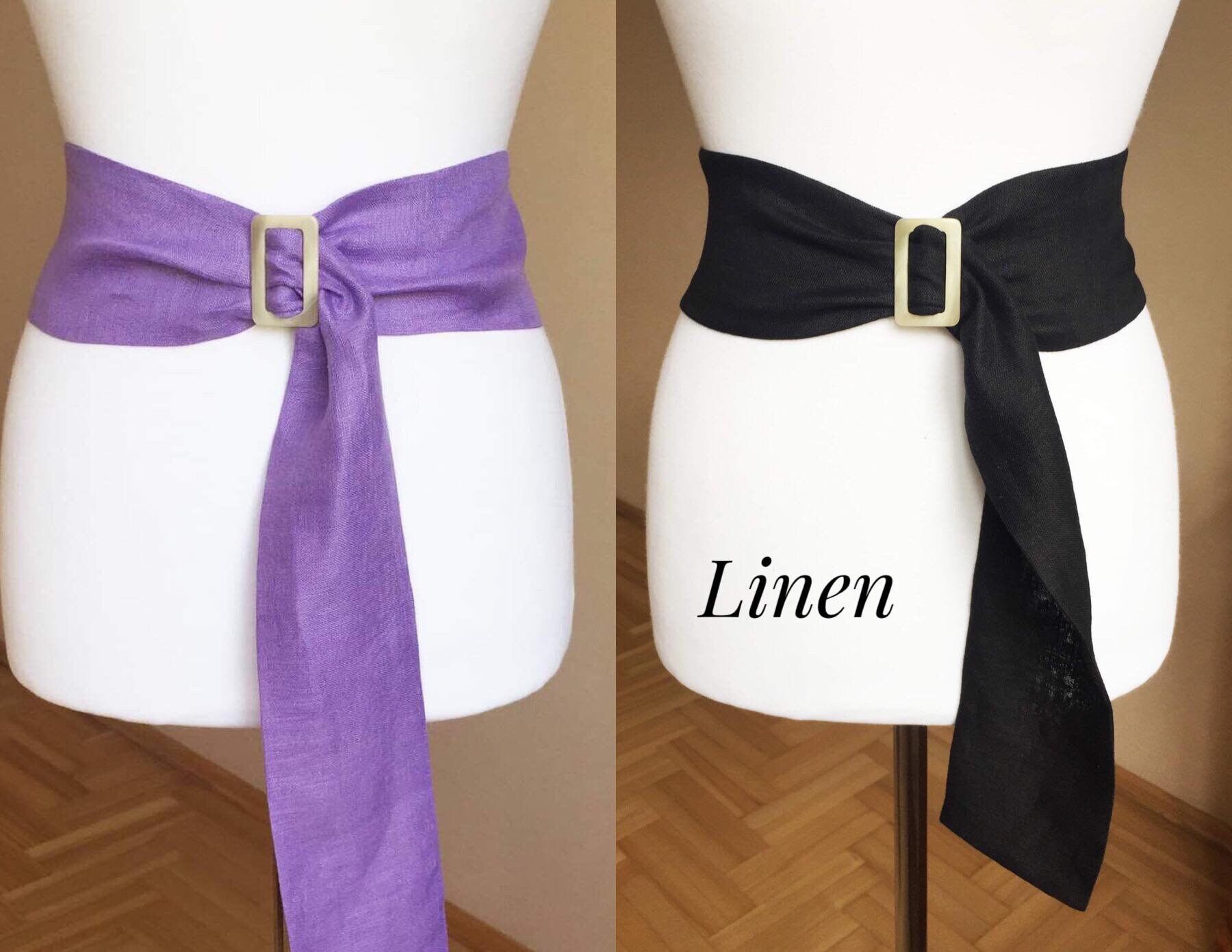 Natural Linen Belt Extra Wide Sash Belt Linen Fashion Dress - Etsy