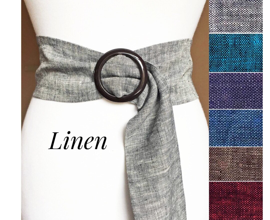 LINEN Belt 3.5" Wide Linen Sash Womens Fashion Belt Plus Size Belt for ...
