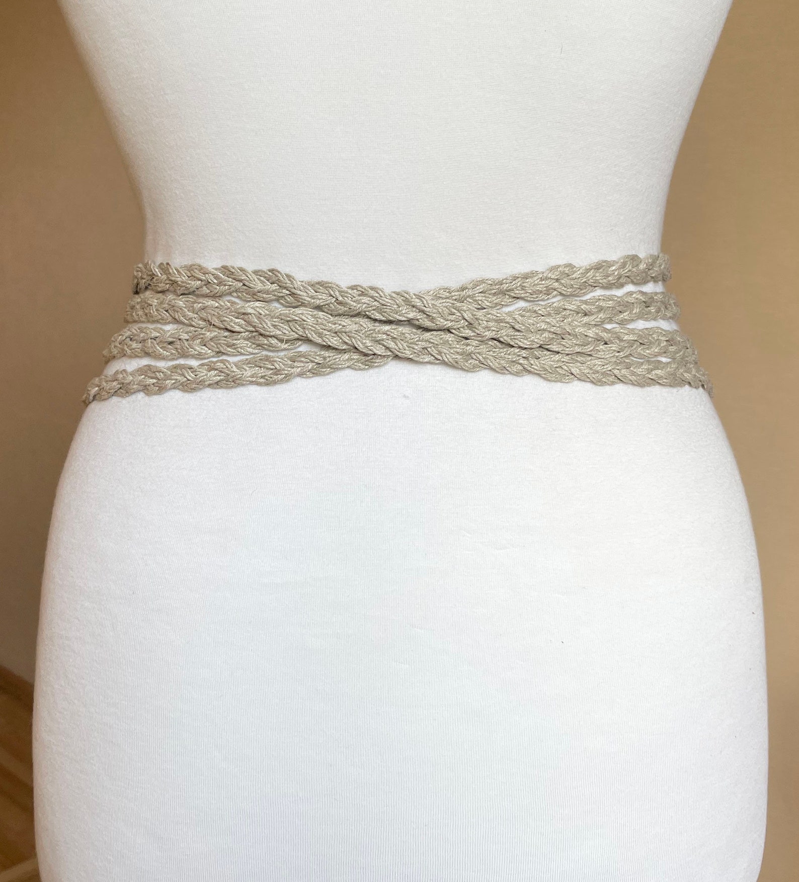 LINEN Uncolored 98"-165"/250-420cm Medieval Viking Belt Tie Knotted ...