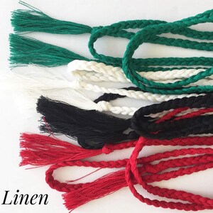 Linen Belt Bohotassel Belt Handbraided Bohemian Linen Tie Loop Belt ...