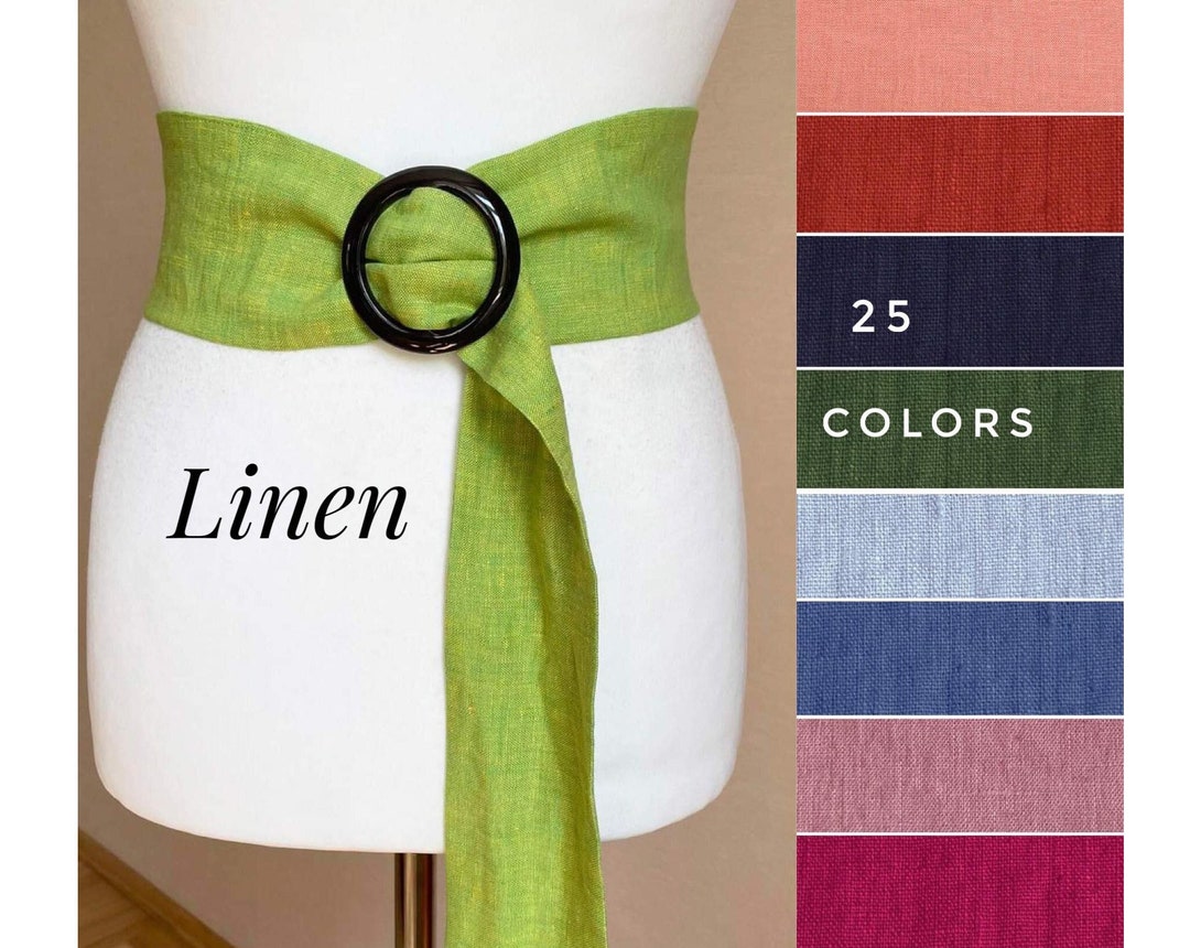 Wide LINEN Belt All Sizes Natural Fashion Sash Belt - Etsy