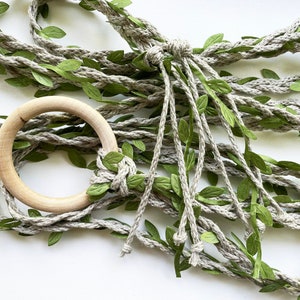 LINEN Uncolored Celtic Long Hand Braided Viking Belt With Green Leaves ...