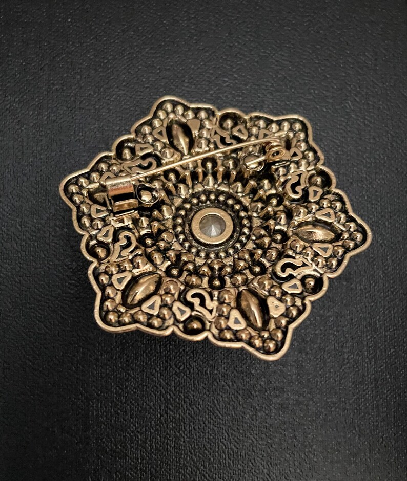 Baroque Style Brooch, Silver Tone Rhinestone Brooch - Etsy