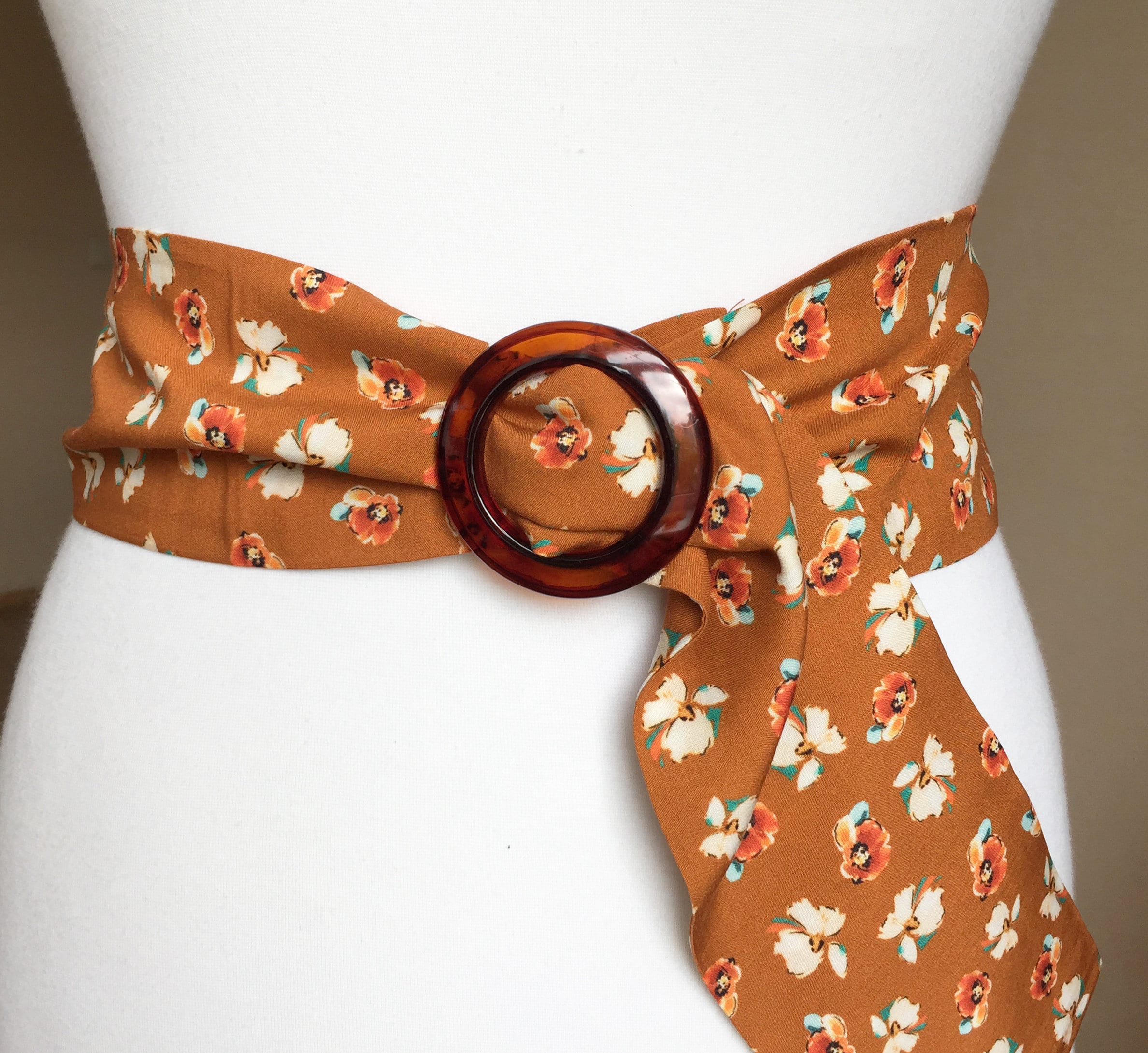 4" Wide Fabric Sash Belt Handmade Bohemian Rayon Fashion Cinched ...