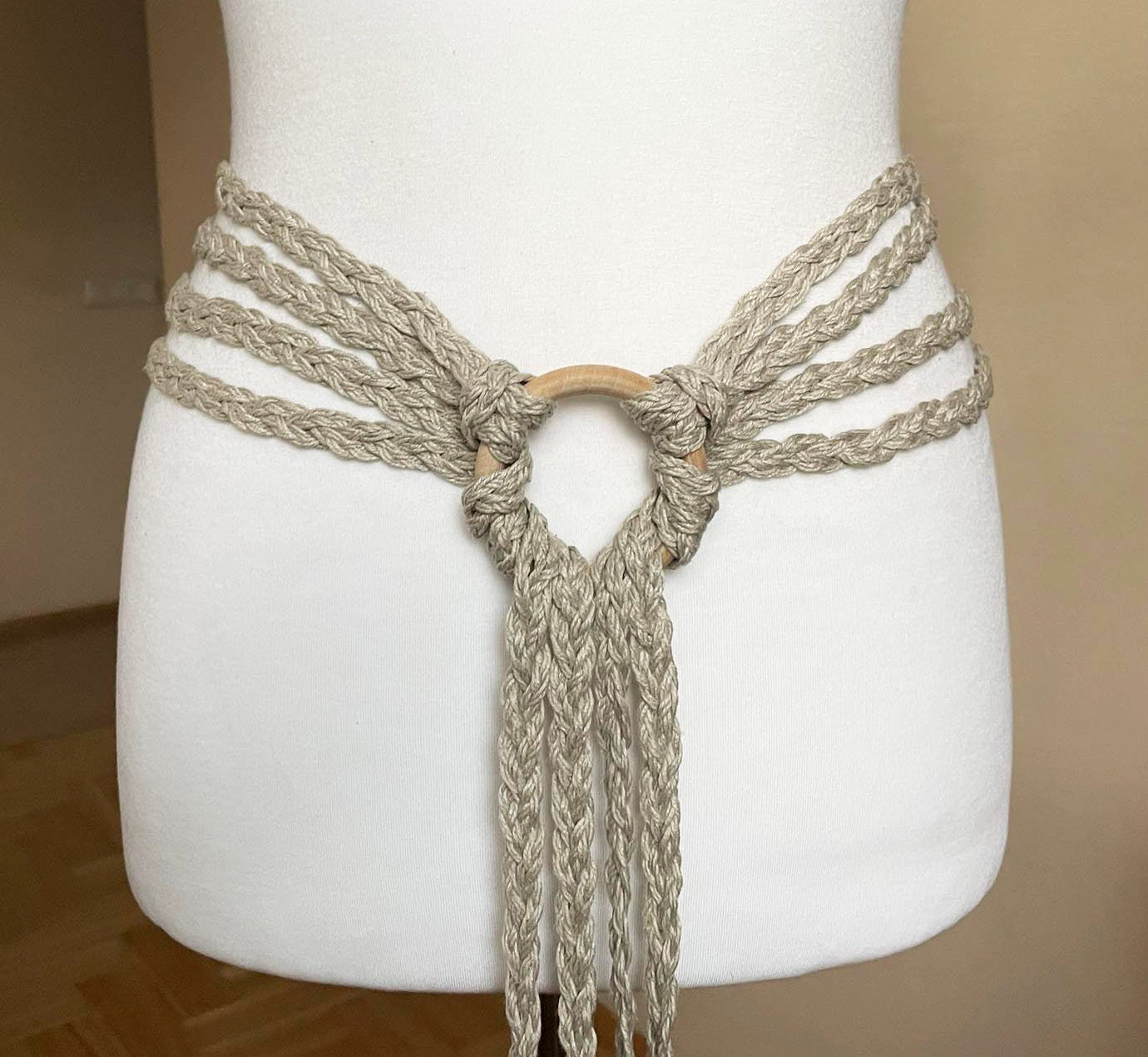 LINEN Uncolored 98"-165"/250-420cm Medieval Viking Belt Tie Knotted ...
